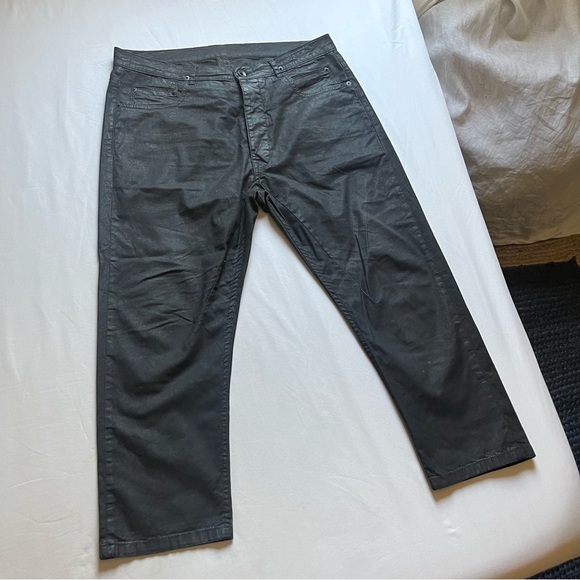 Rick Owens | Pants | Rick Owens Drkshdw Torrence Cropped Black Slim Leg Waxed Pants | Poshmark